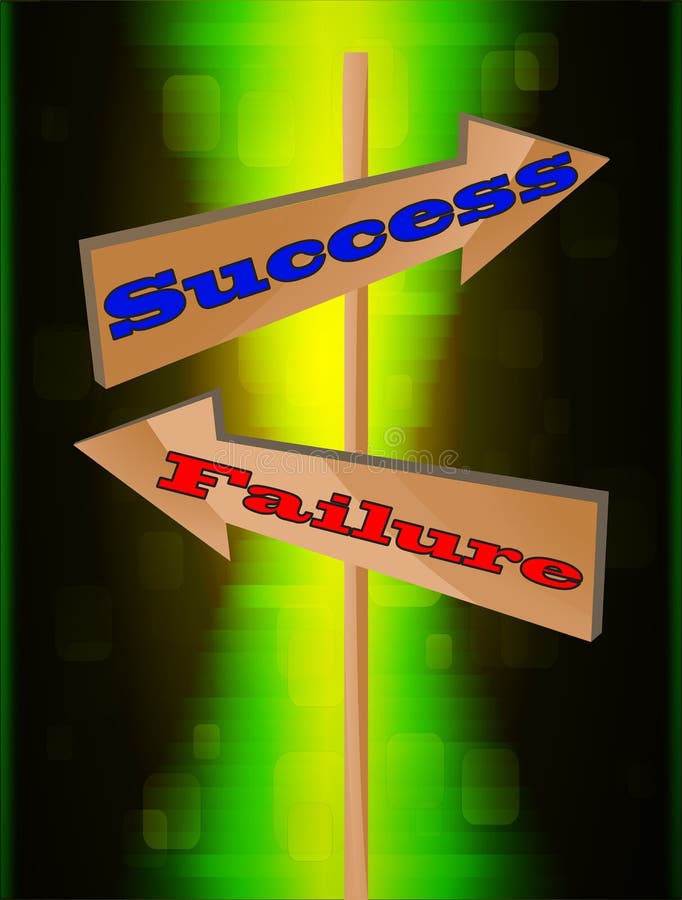 Wood Arrows Success and Failure Stock Vector - Illustration of pointer ...
