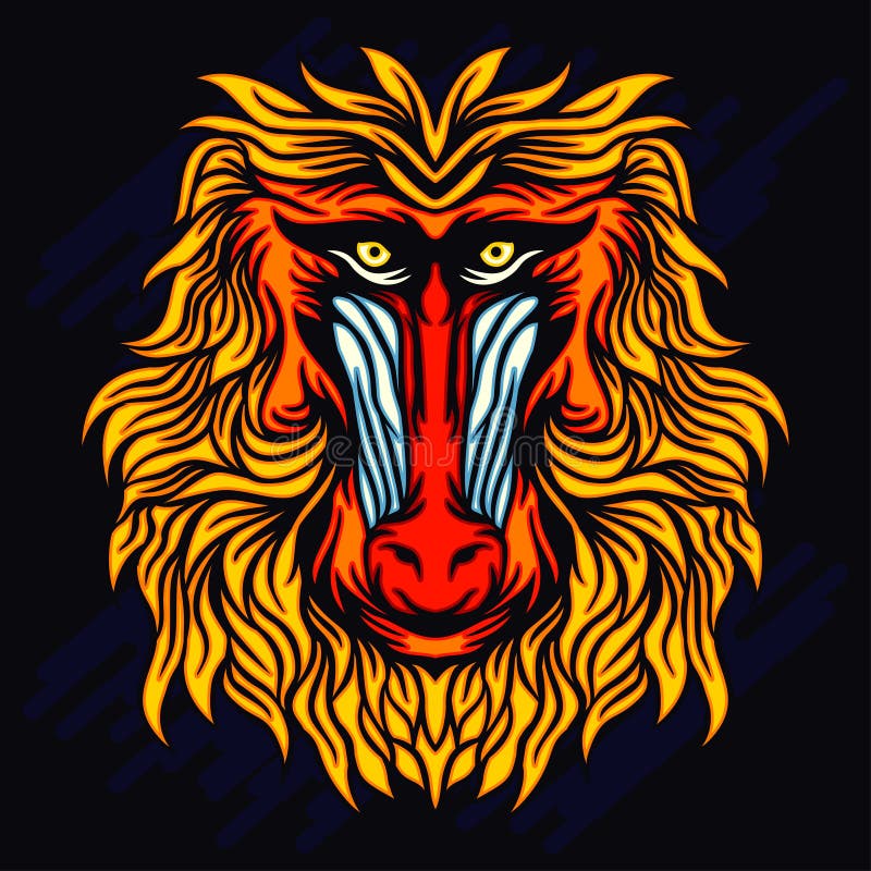 Wood Baboon Vector stock illustration. Illustration of animal - 161462073