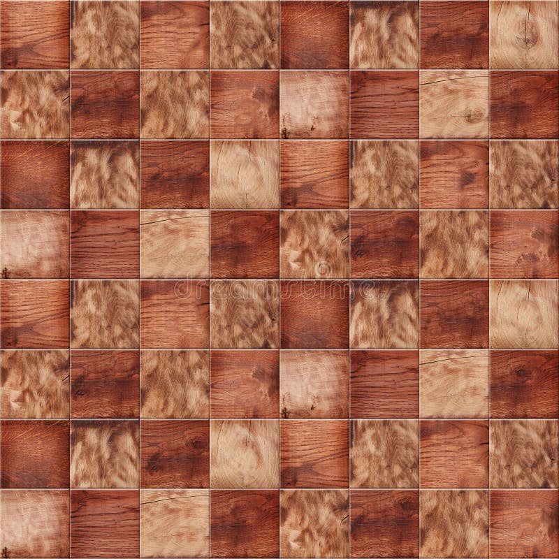 Wood Background, Squares In A Checkerboard Pattern Stock Photo - Image ...