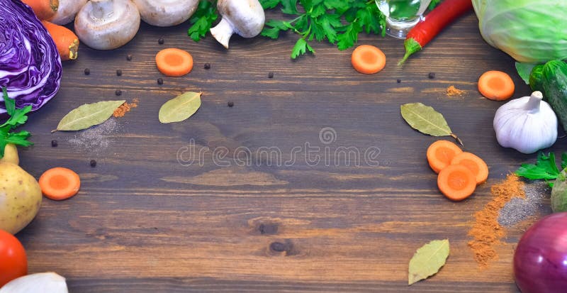 Menu Background, Parsley Leaves Garlic and Onion and Dill Pepper Peas ...
