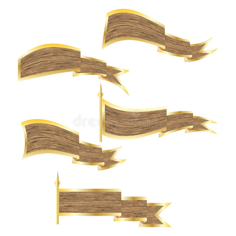 Wood_banner_flag иллюстрация вектора. иллюстрации насчитывающей металл ...