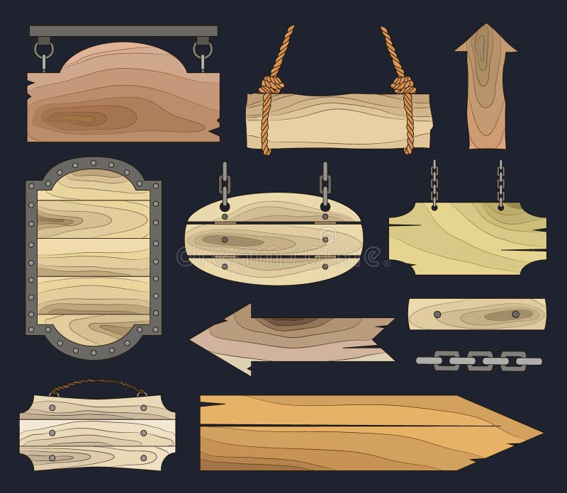 Wood banners boards stock vector. Illustration of information - 95393595