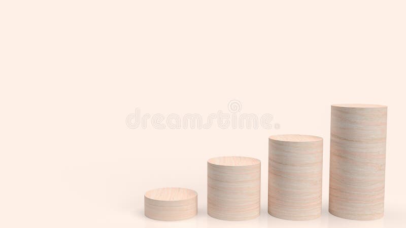 The Wood Bar Chart for Business Concept 3d Rendering Stock Illustration ...