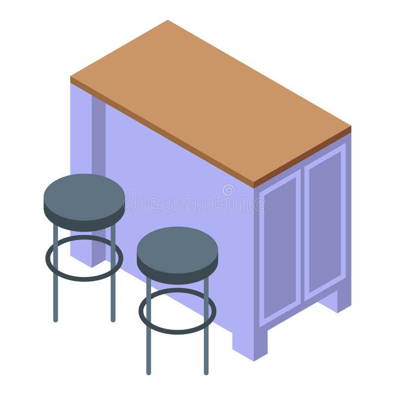 Wood Bar Desktop Icon Isometric Vector. Room Interior Stock Vector ...
