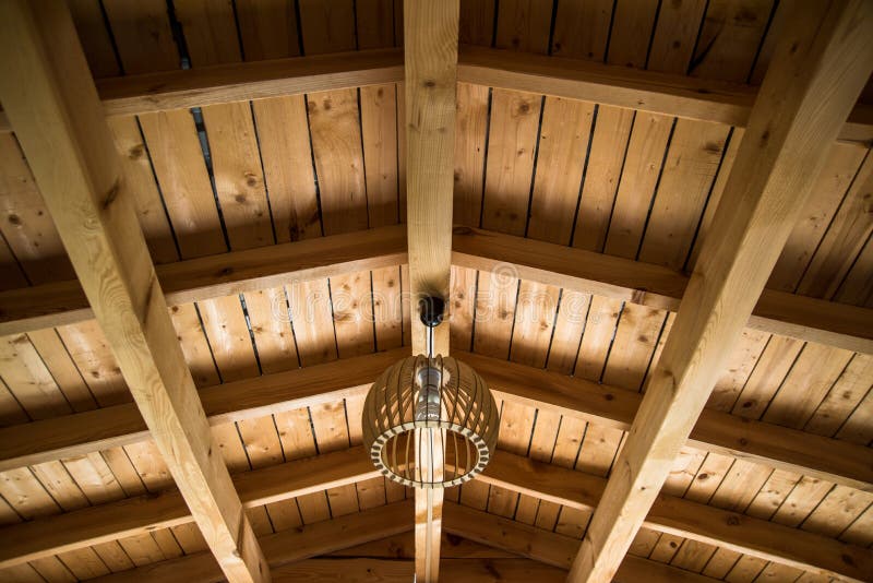 Wood beam ceiling stock photo. Image of design, pattern - 118936516