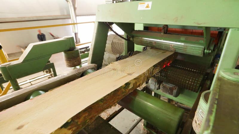 Wood Beam on Conveyor Belt, Wood Processing at the Sawmill Stock ...