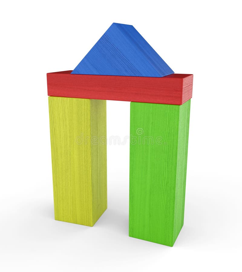 Wood block house stock image. Image of primary, background - 35029199