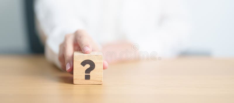 Wood Block of Questions Mark ( ? ) Sign. FAQ, Frequency Asked Questions ...