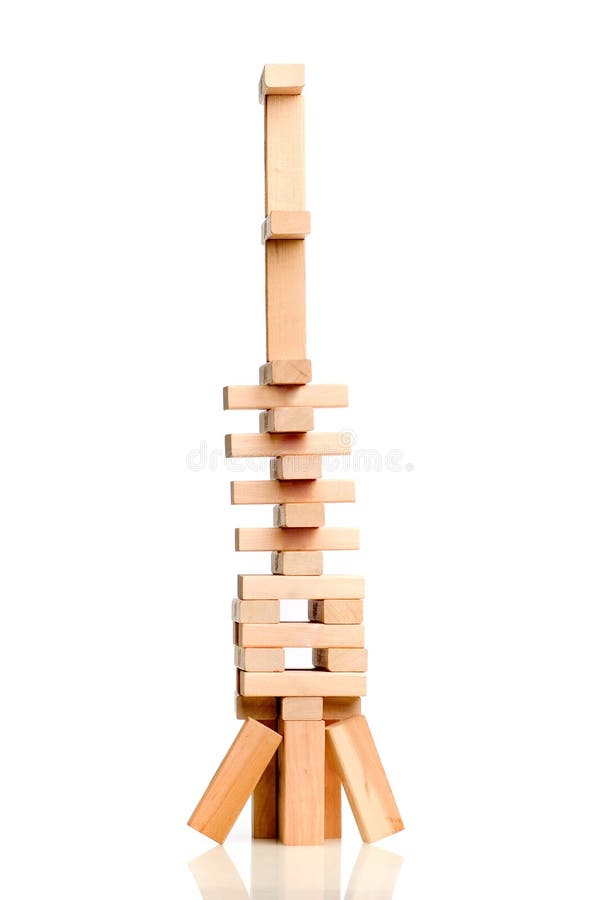 Wood block tower stock photo. Image of topple, wooden - 18235974