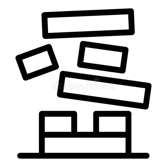 Wood Blocks Falling Down from Stack on White Background Stock Vector ...