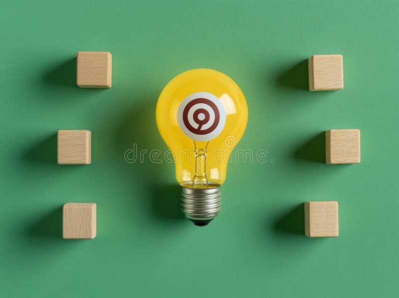Wood Blocks Shaped As 2025, Illuminated by a Glowing Yellow Light Bulb ...