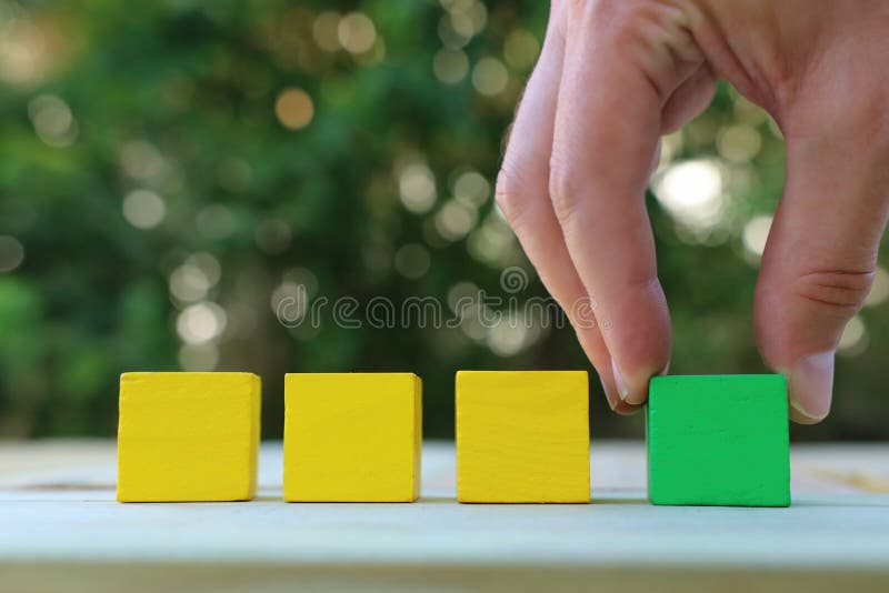 Wood Blocks Stacking. Success and Development Concept Stock Image ...