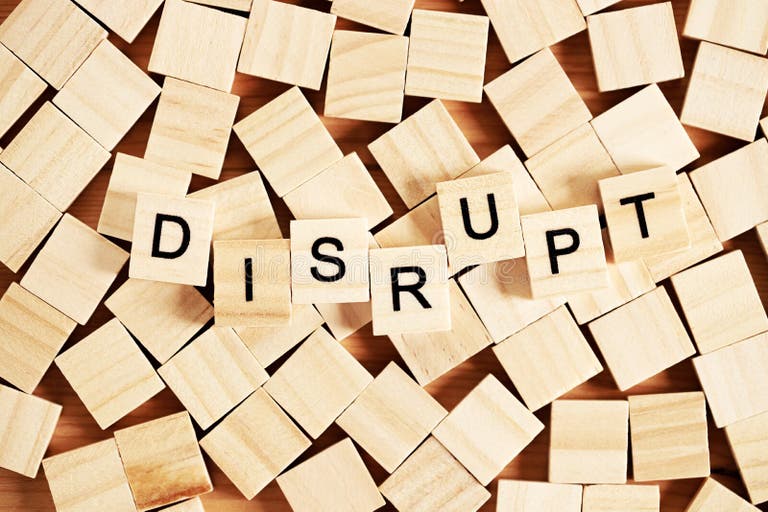 Wood Blocks with the Text Disrupt Stock Image - Image of closeup ...