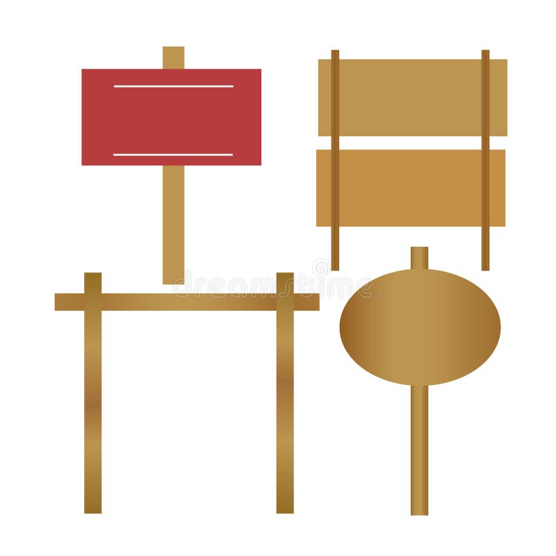 Wood Board Design Vector Illustration Red Yellow Board Design Writing ...