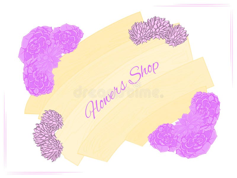 Wood Board - Label Flower Shop Stock Vector - Illustration of material ...