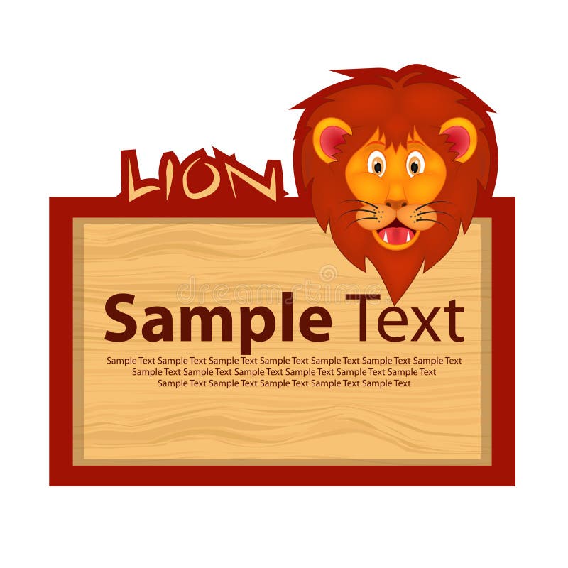 Wood Board with Lion for Your Design Stock Vector - Illustration of ...