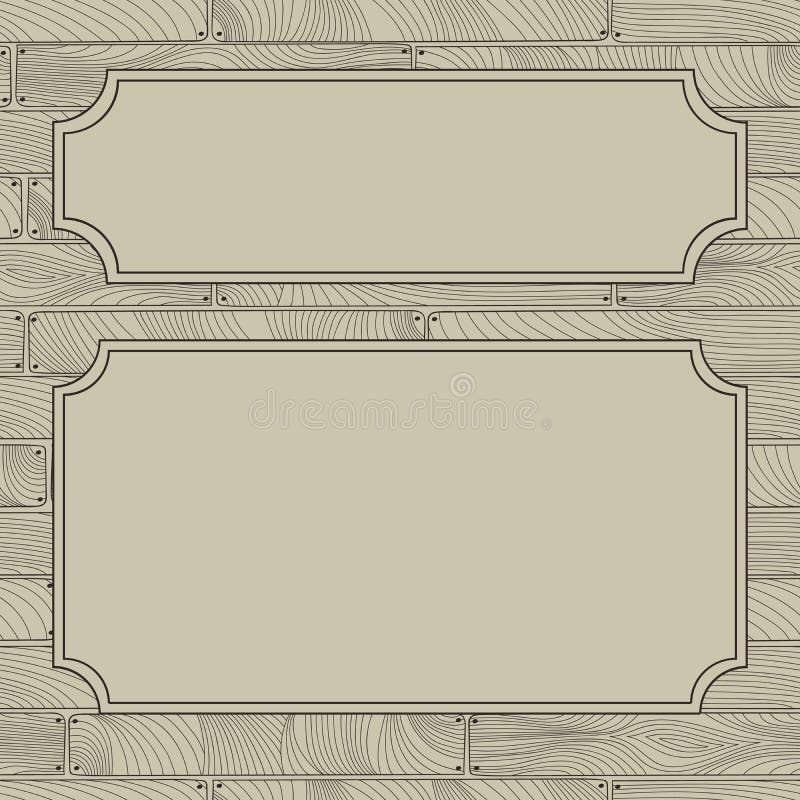 Wood Board Wall with Frames Template Stock Vector - Illustration of ...