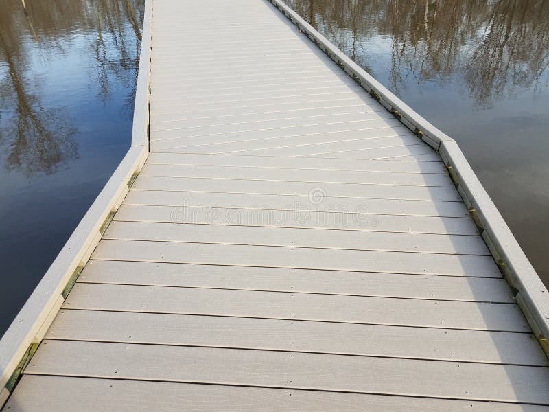 Wood Boardwalk or Path with Lake or Pond Water Stock Photo - Image of ...