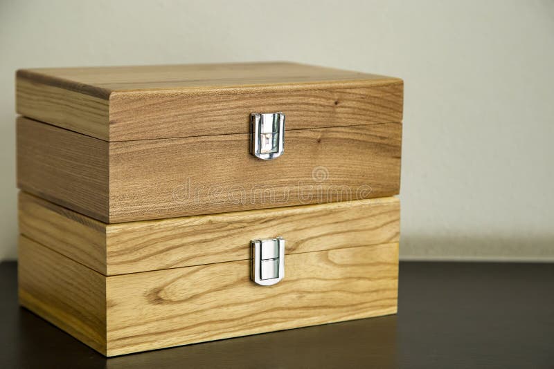 Wood box on table stock image. Image of package, white - 123787481