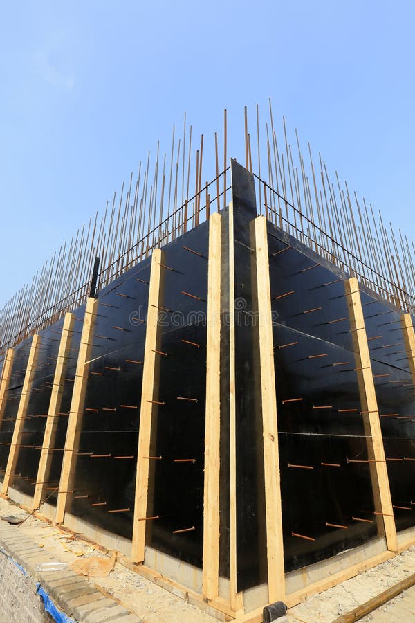 Wood Bracket in a Construction Sites Stock Photo - Image of development ...
