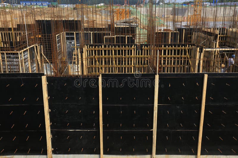 Wood Bracket in a Construction Sites Stock Photo - Image of plank ...