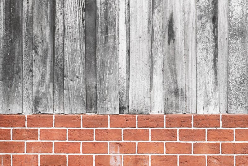 Wood and Brick Wall Texture Stock Image - Image of panel, exterior ...