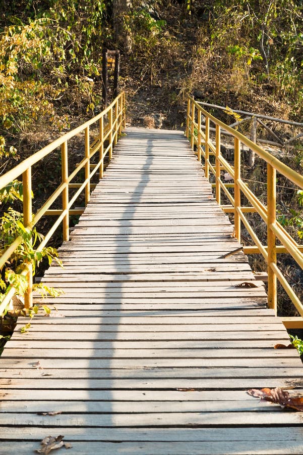 Wood Bridge Cross Over the Cliff Stock Image - Image of cross, wood ...