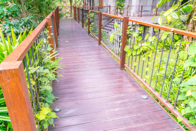 Wood Bridge in the Garden . Stock Photo - Image of detail, landscape ...