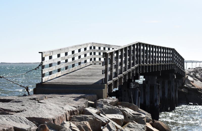 Wood Bridge and Jetty Acting As a Sea Break Stock Image - Image of ...