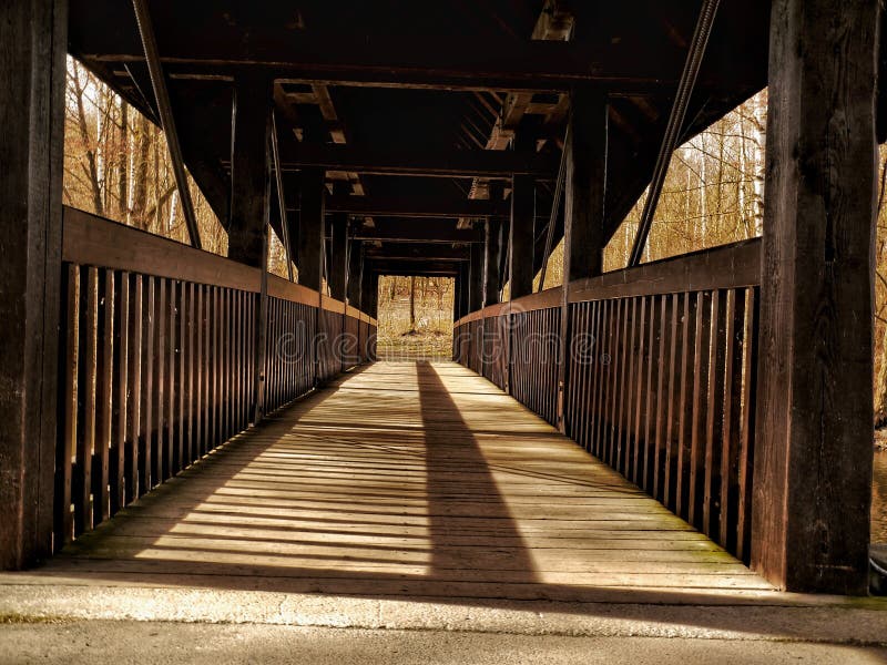 Wood bridge stock photo. Image of bridge, shadow, light - 88977020
