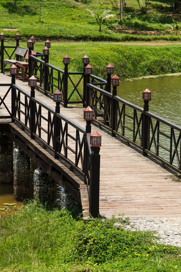 Wood bridge stock photo. Image of stone, calm, placid - 32041492
