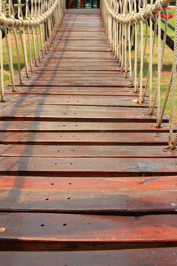 Wood bridge and rope stock image. Image of cable, path - 79059931