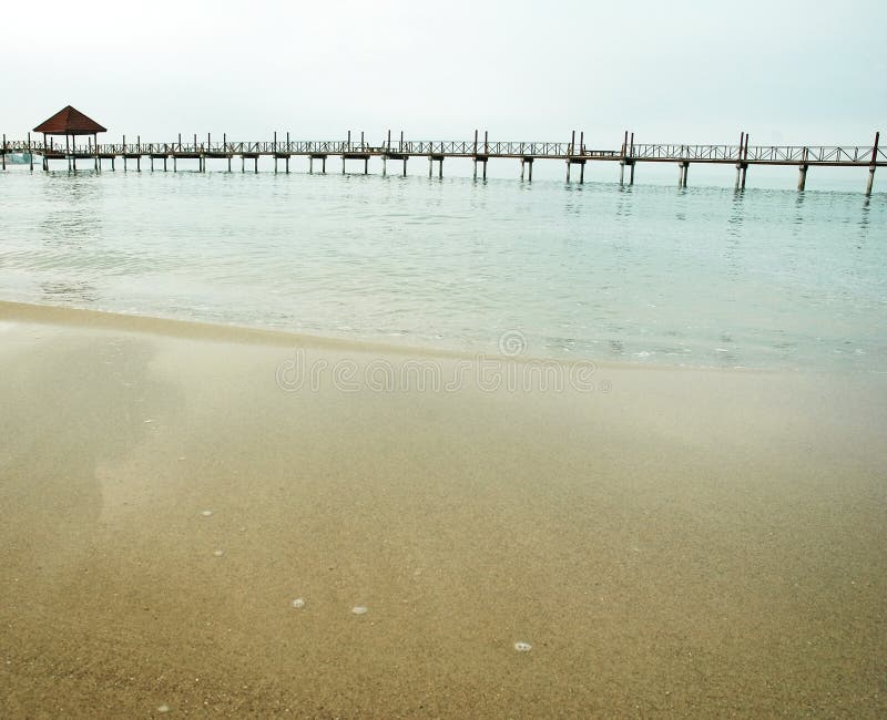 Wood bridge on sea stock photo. Image of coastline, dock - 8278942