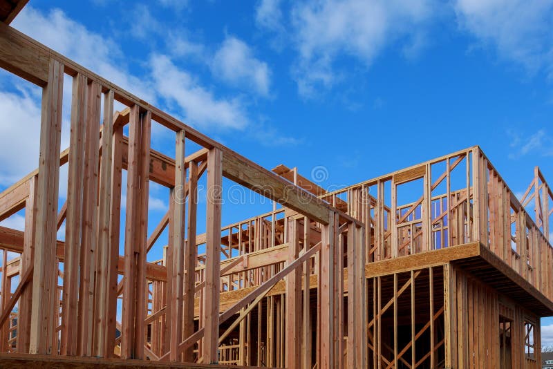 Housing Frame Assembly. Installation Of Residential Building Base Of A ...