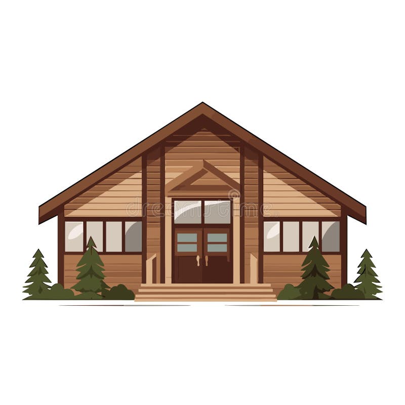 Wood Building Vector Flat Minimalistic Isolated Illustration Stock ...