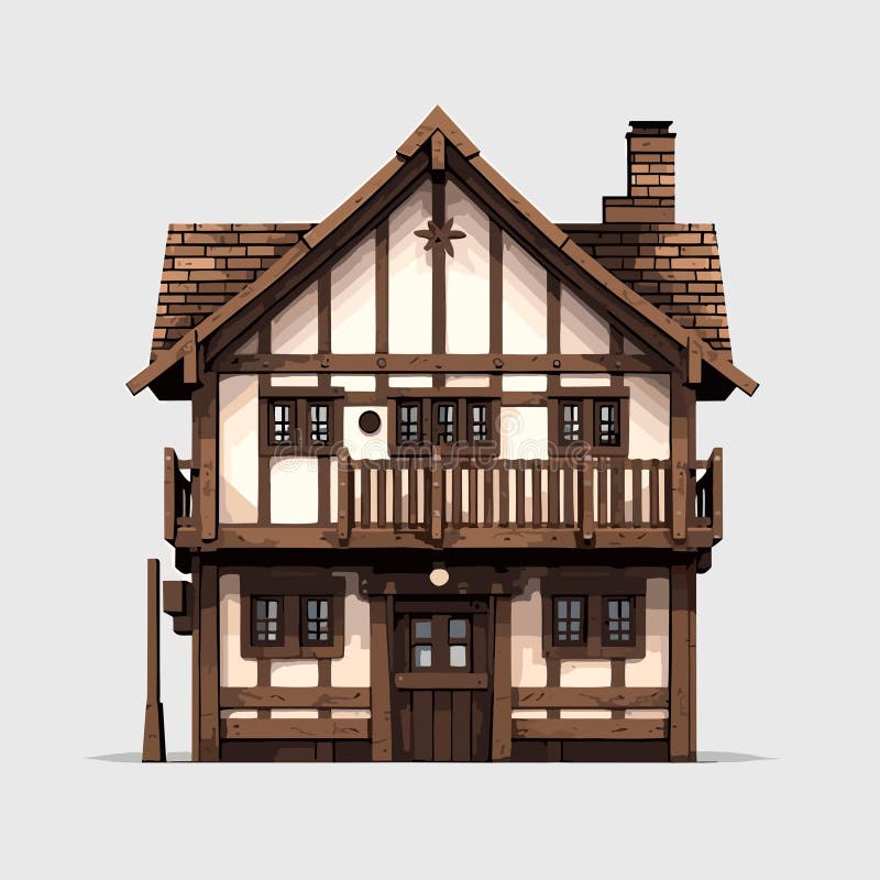 Wood Building Vector Flat Minimalistic Isolated Illustration Stock ...