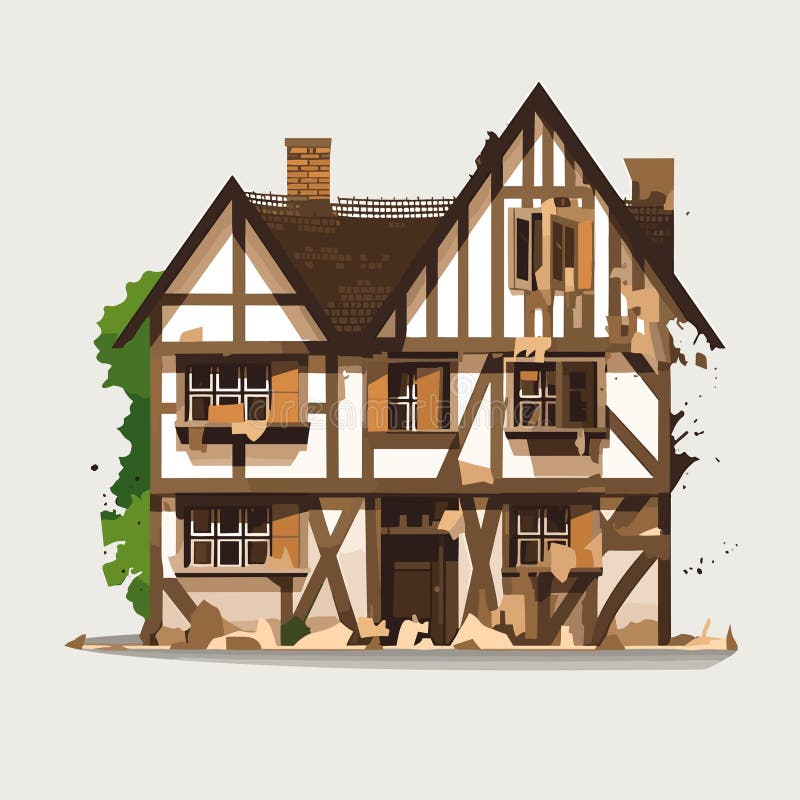 Wood Building Vector Flat Minimalistic Isolated Illustration Stock ...