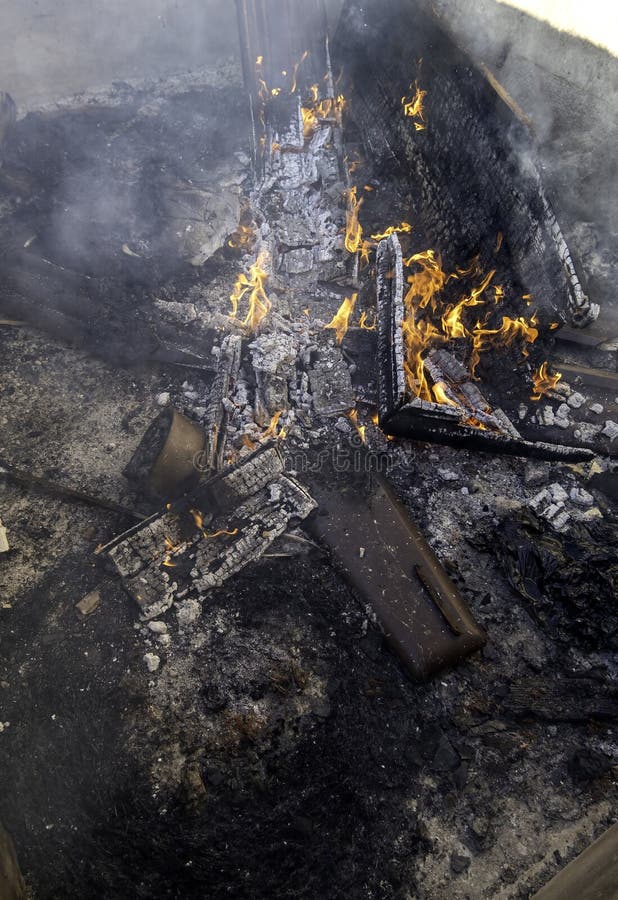 Wood burning fire stock image. Image of abstract, night - 275598803