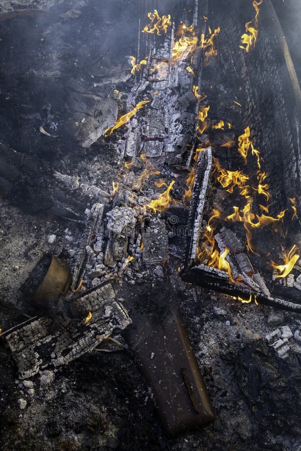 Wood burning fire stock image. Image of night, wood - 276074121