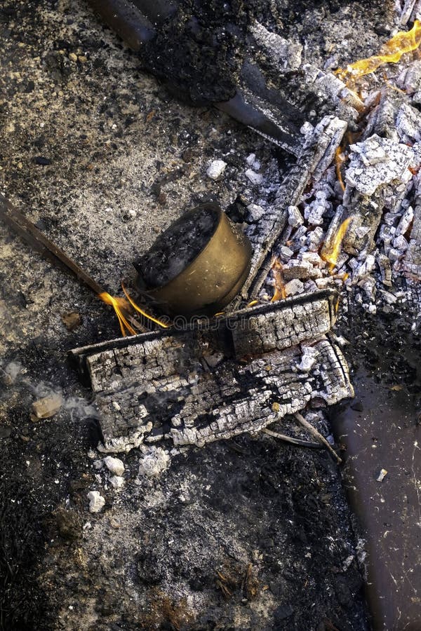 Wood burning fire stock photo. Image of abstract, texture - 276654732