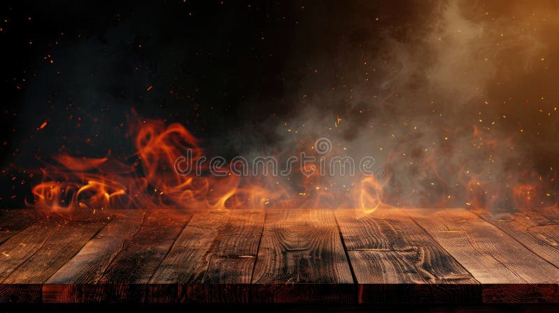 A Wood Burning Fire with Smoke and Ash Stock Photo - Image of night ...