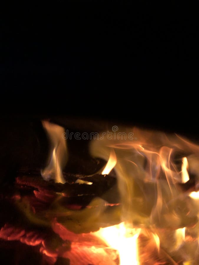 Wood Burning in a Solid Fuel Wood Burning Stove Stock Image - Image of ...