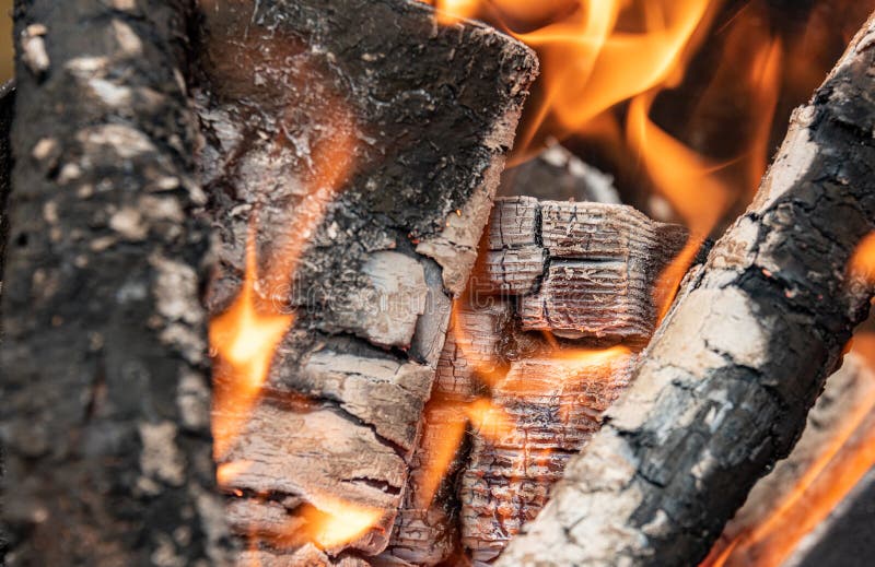 The Wood Burns into Coals at the Stake Stock Photo - Image of fiery ...