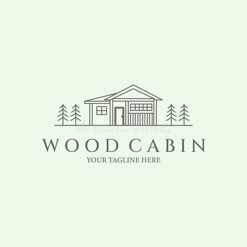Forest Home Vintage Logo Minimalist Tree Wood Cabin Stock Vector ...
