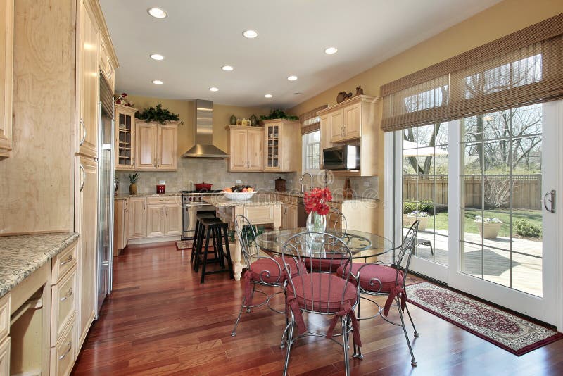 Kitchen with eating area stock photo. Image of modern - 46487236