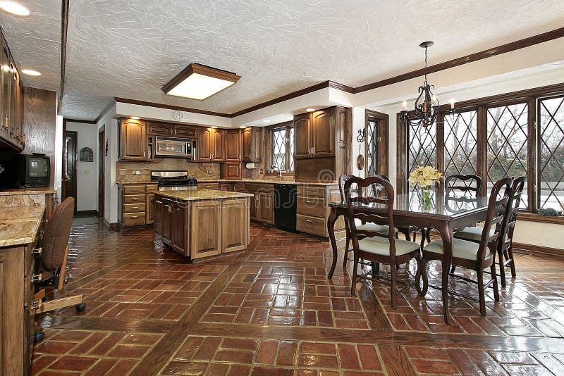 Kitchen with eating area stock photo. Image of modern - 46487236