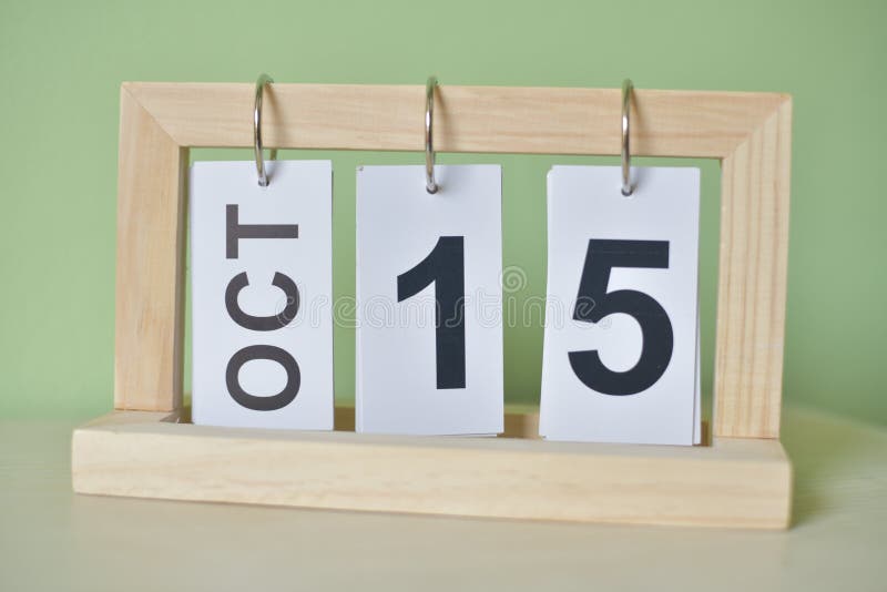 Wood Calendar on Blur Background Stock Photo - Image of closeup ...