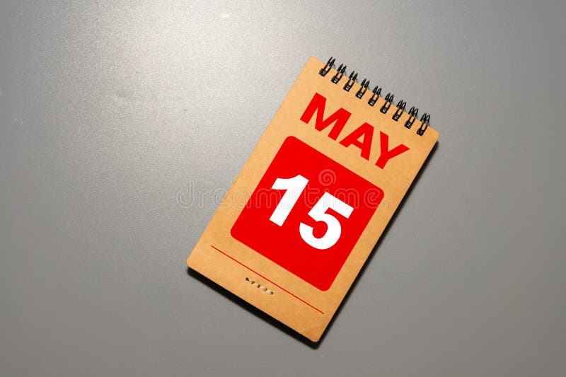 Wood Calendar with Date and Old Clock. Wednesday 15 April Stock Image ...