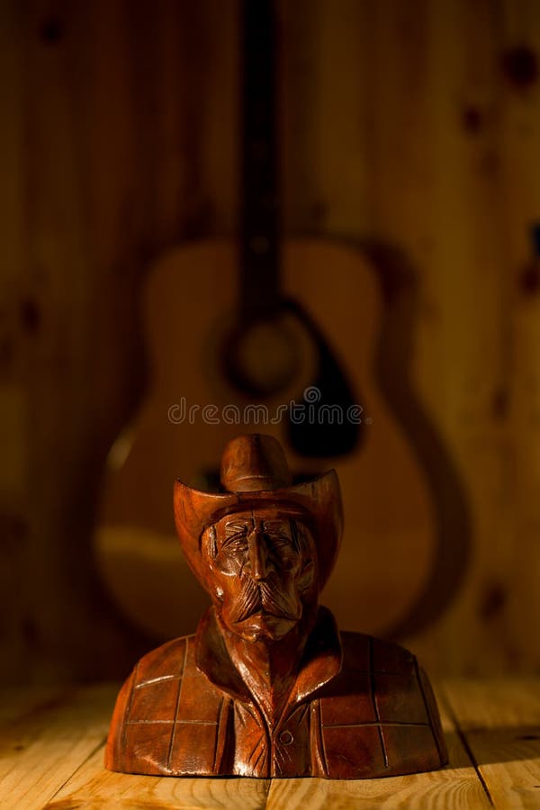 Wood Carved and Cowboy Style Stock Photo - Image of crafts, wood: 85674914