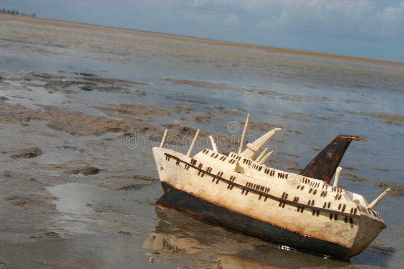 Wood Carving Of A Ship Stranded On The Beach Picture. Image: 221300
